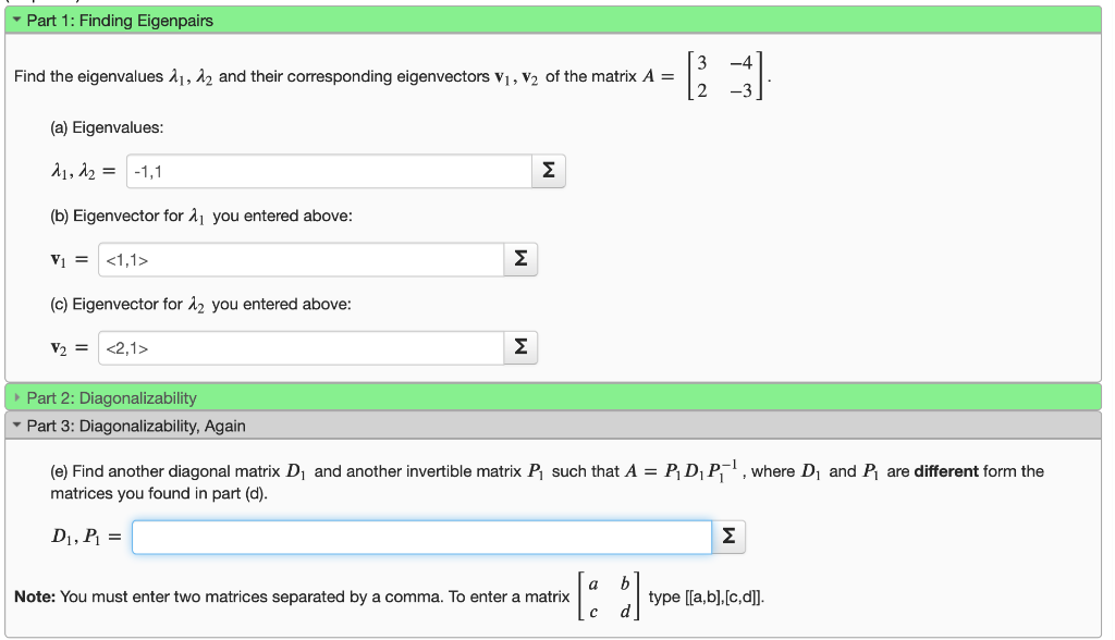 Solved Find the eigenvalues λ1,λ2 and their corresponding | Chegg.com