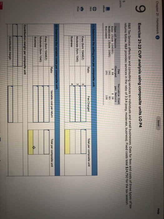 Solved 9 Exercise 21-23 CVP analysis using composite units | Chegg.com