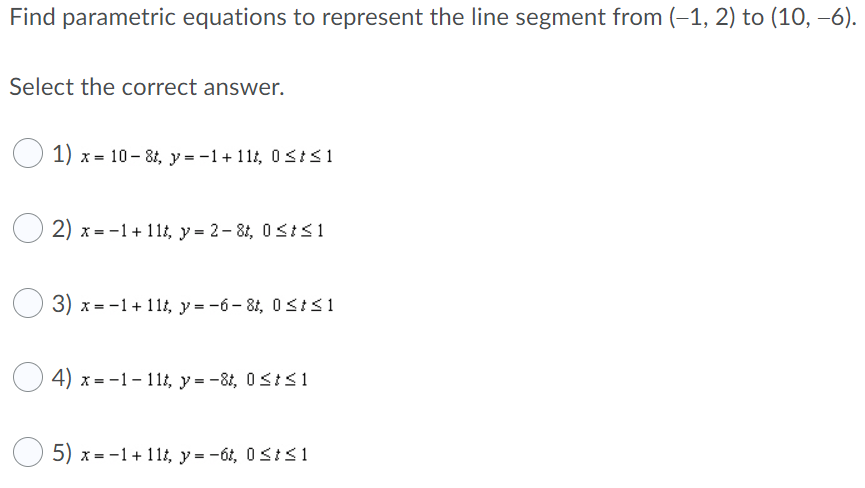 Solved Find parametric equations to represent the line | Chegg.com
