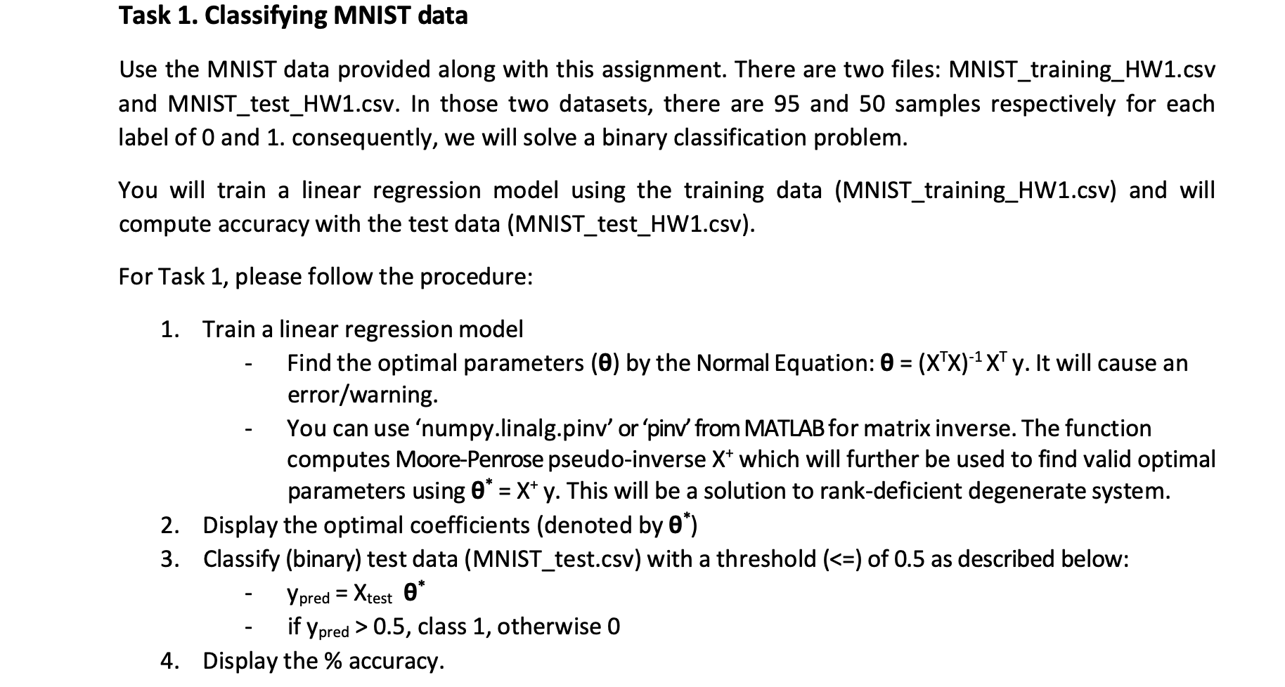 Solved Use the MNIST data provided along with this | Chegg.com