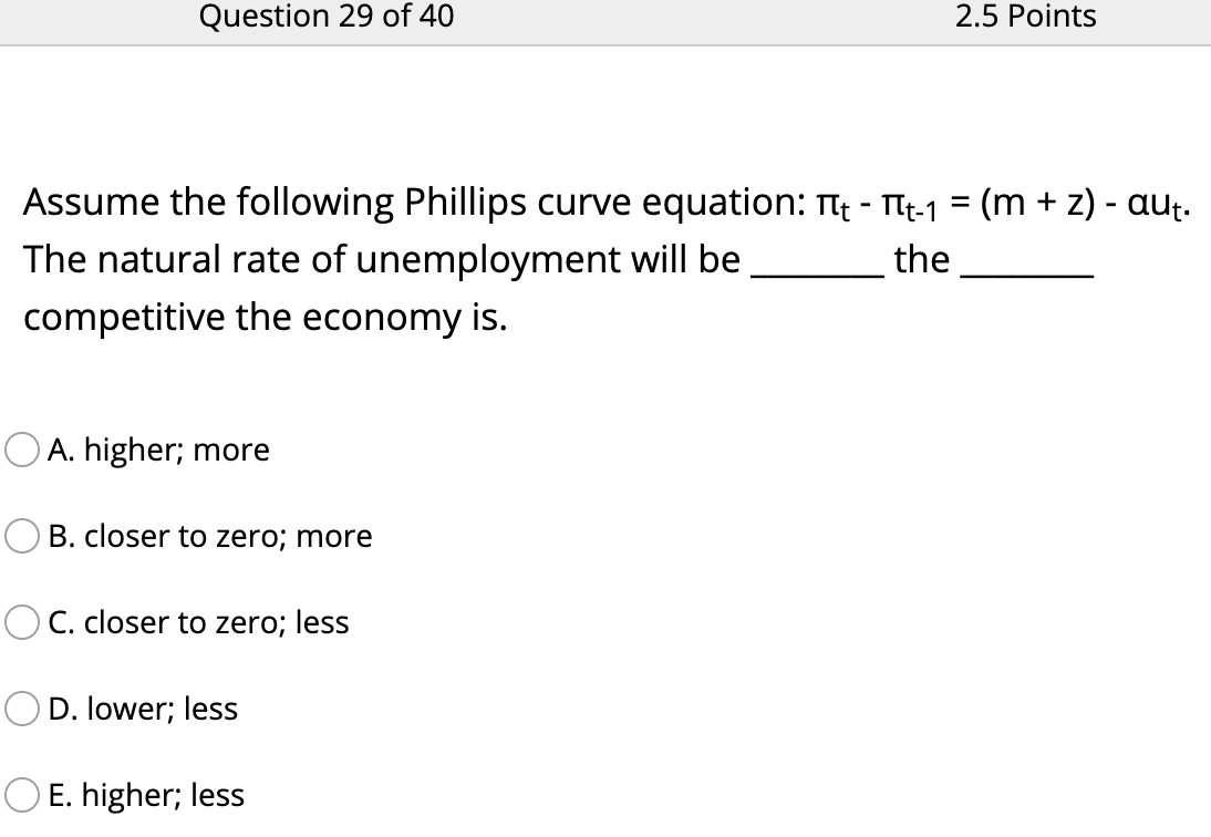 Solved Question 29 of 40 2.5 Points Assume the following | Chegg.com