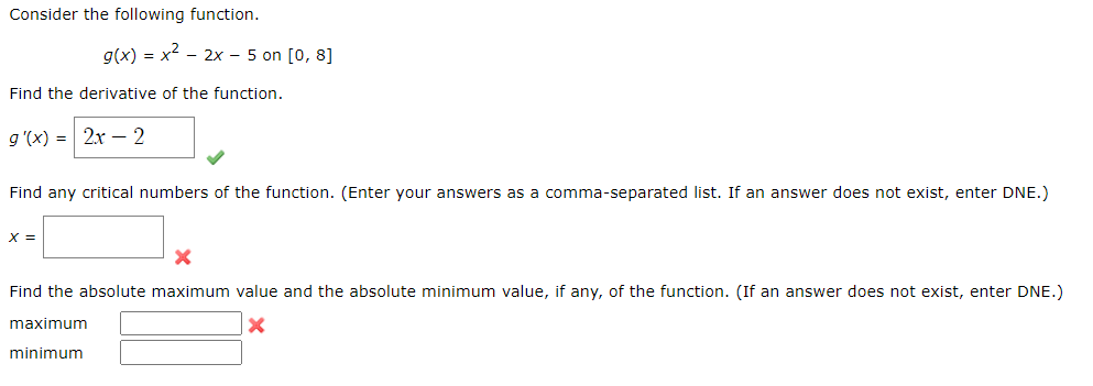 Solved Consider the following function. g(x) = x2 – 2x - 5 | Chegg.com