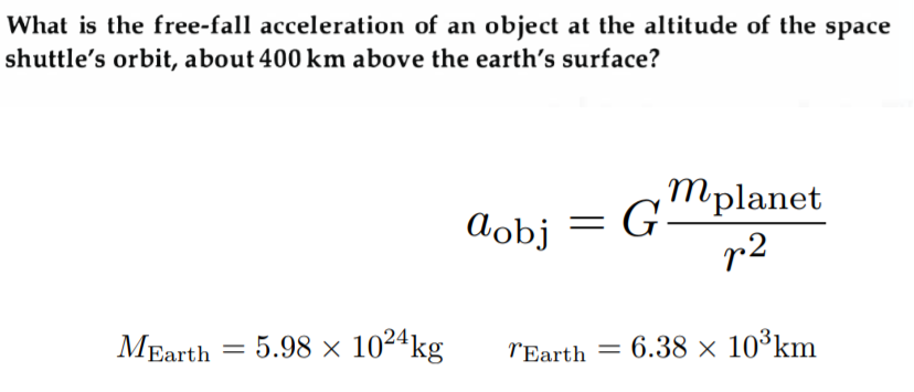 Solved What is the free-fall acceleration of an object at | Chegg.com