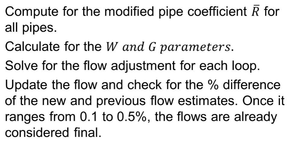 For the pipe network in Figure 1, the flow | Chegg.com