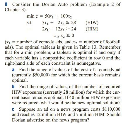 Solved Please Solve the following using Lindo | Chegg.com