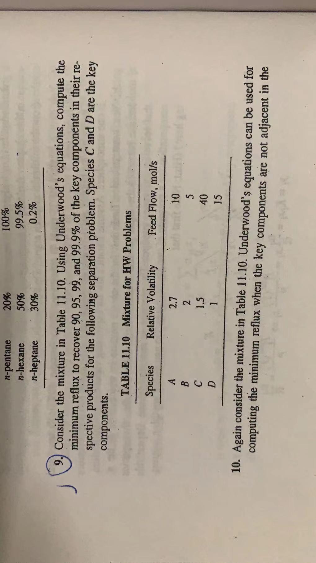 n-pentane n-hexane n-heptane 20% 50% 30% 100% 99.5% | Chegg.com
