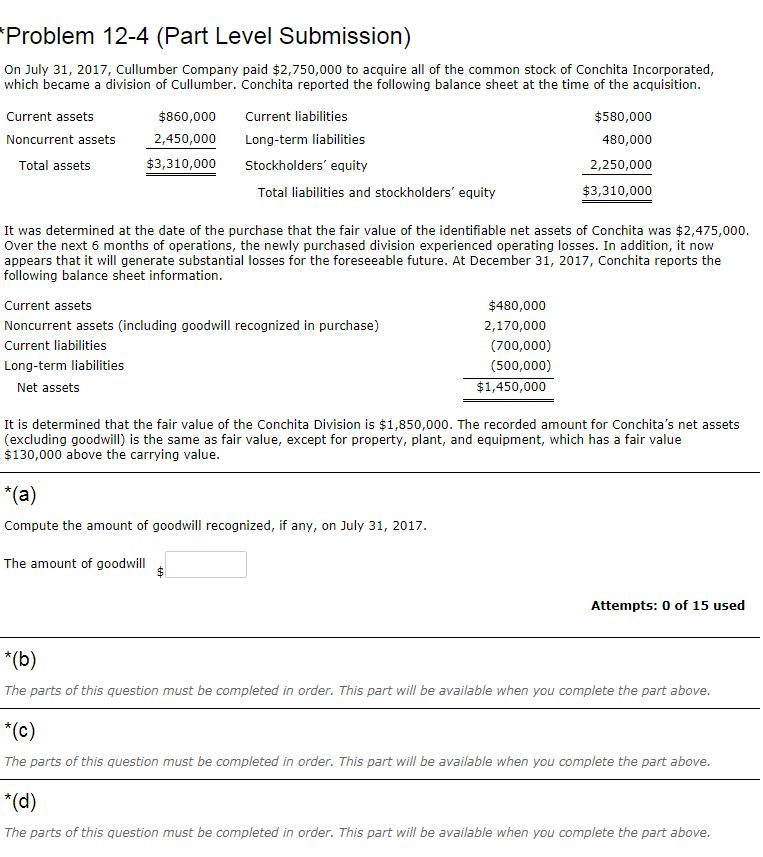 Solved Problem 12-4 (Part Level Submission) On July 31, | Chegg.com