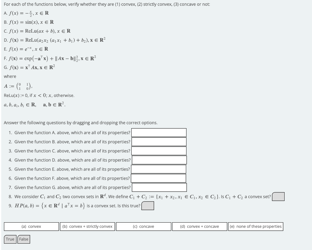 Solved For each of the functions below, verify whether they | Chegg.com