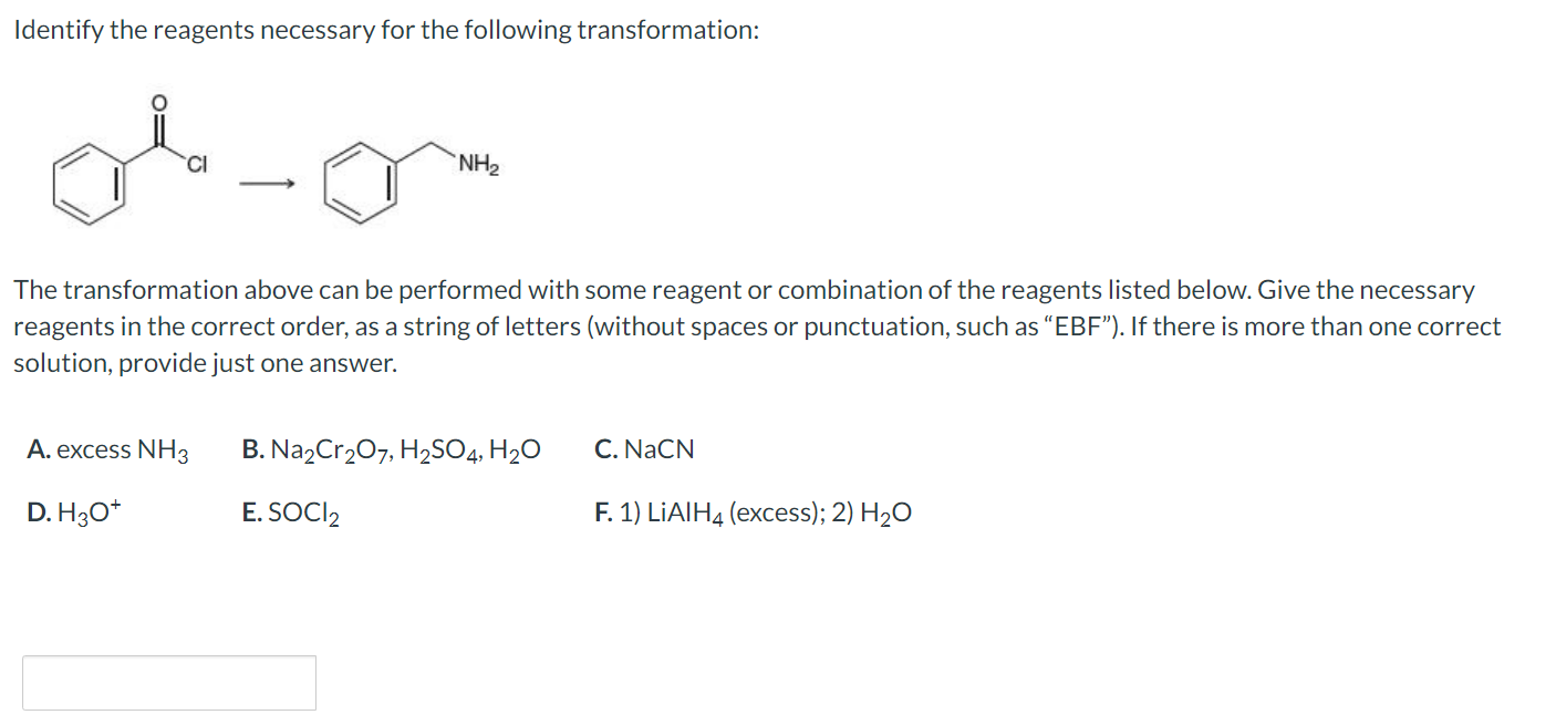 Solved Identify reagents that can be used to accomplish the | Chegg.com