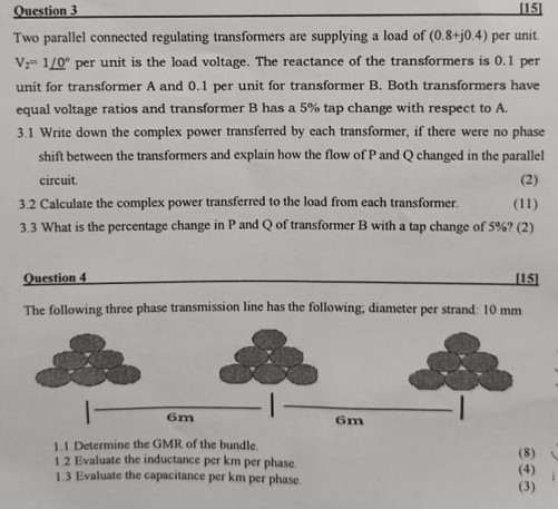 Two parallel connected regulating transformers are | Chegg.com