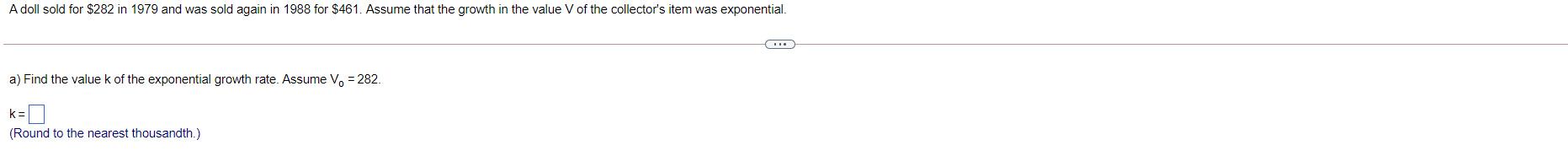 Solved A doll sold for $282 in 1979 and was sold again in | Chegg.com