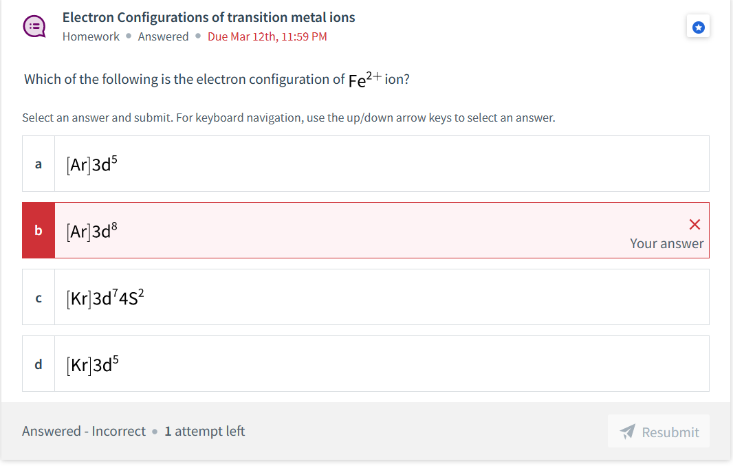 Solved Electron Configurations of transition metal ions | Chegg.com