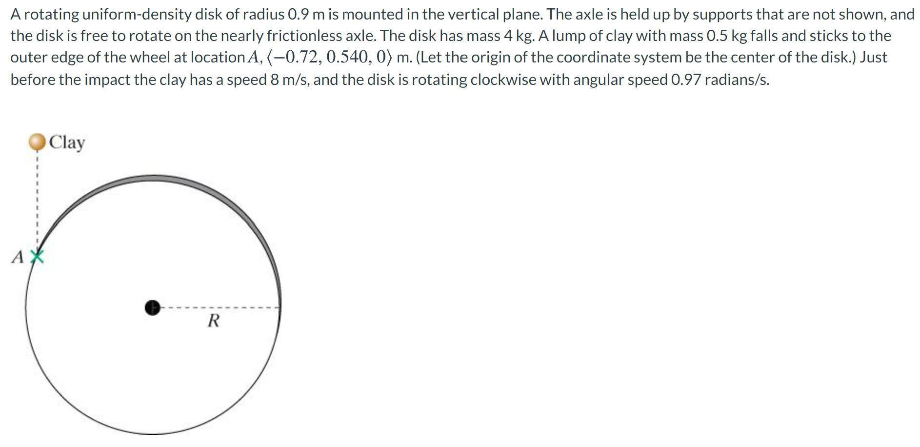 Solved A rotating uniform-density disk of radius 0.9 m is | Chegg.com