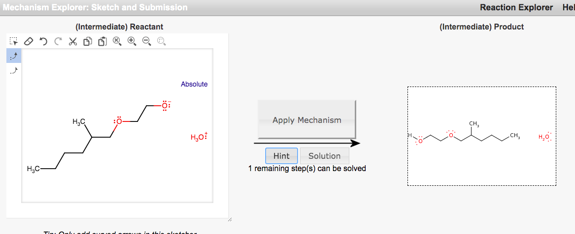 Solved Mechanism Explorer: Sketch and Submission Reaction | Chegg.com
