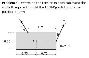 Solved Problem 5: Determine the tension in each cable and | Chegg.com