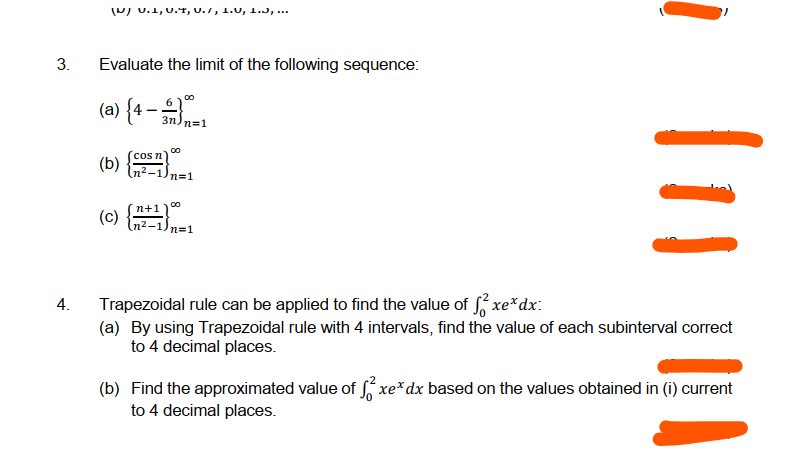 Solved 3. Evaluate the limit of the following sequence: (a) | Chegg.com