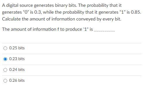 Solved A Digital Source Generates Binary Bits The