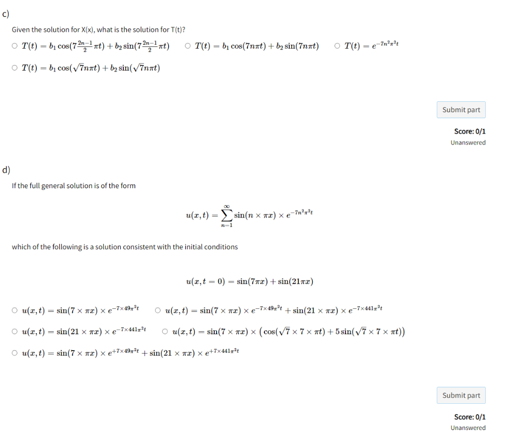 Solved Let us solve the following equation via separation of | Chegg.com