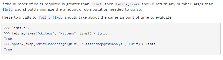 Solved Implement feline_fixes, which is a diff function that | Chegg.com