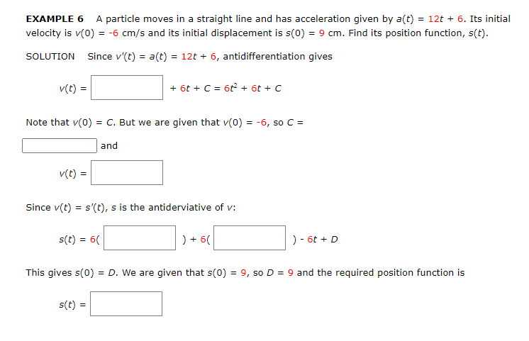 Solved EXAMPLE 6 A particle moves in a straight line and has | Chegg.com