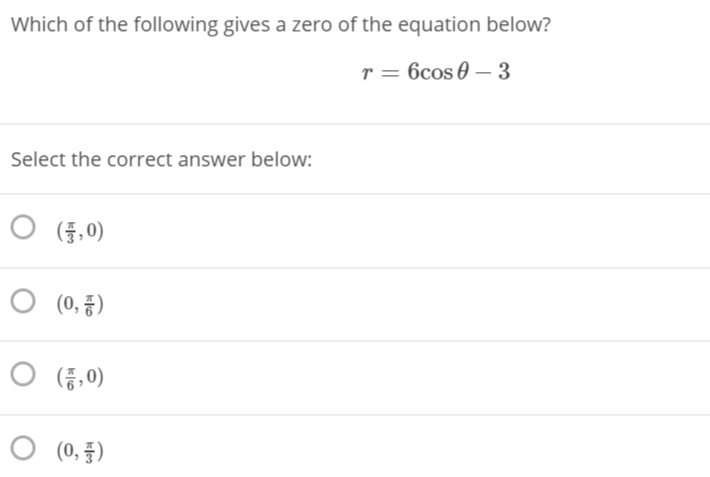 Solved Which of the following gives a zero of the equation | Chegg.com