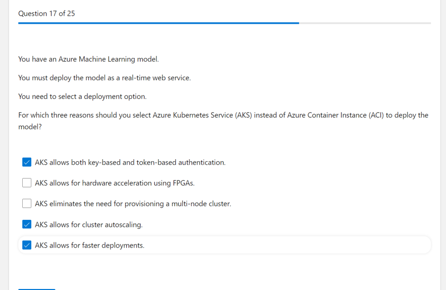 Solved You have an Azure Machine Learning model. You must | Chegg.com
