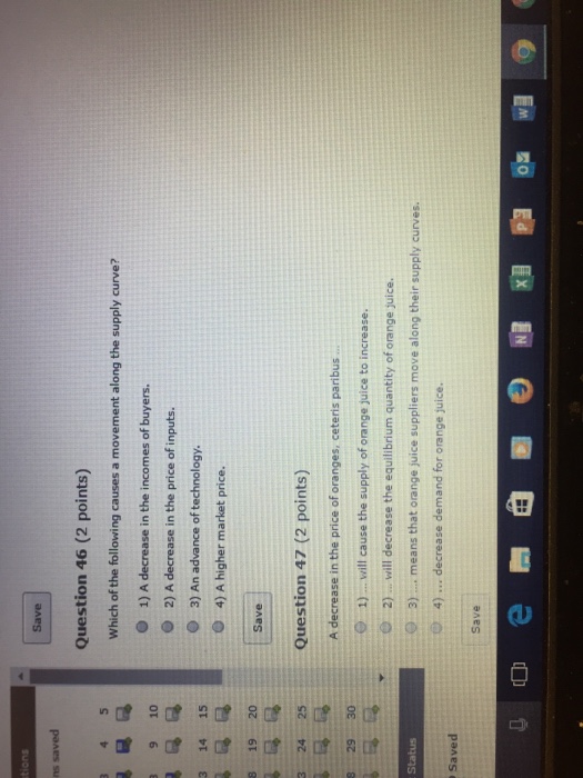 Solved Which of the following causes a movement along the | Chegg.com