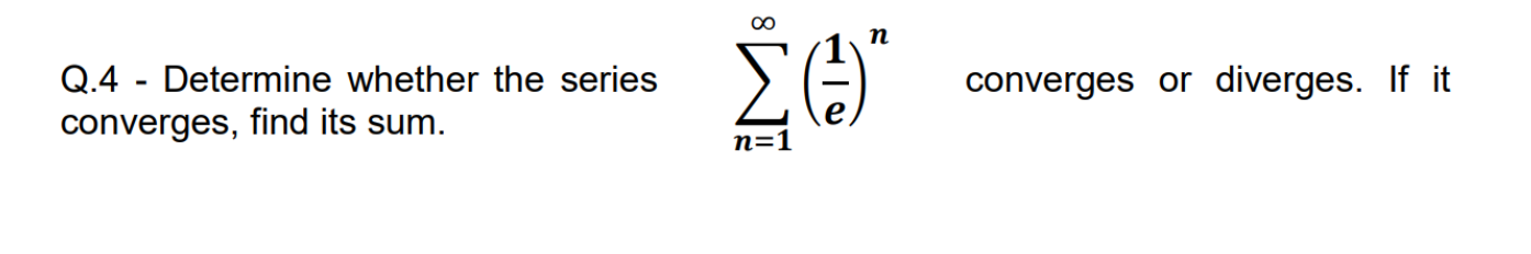 Solved converges, find its sum. | Chegg.com
