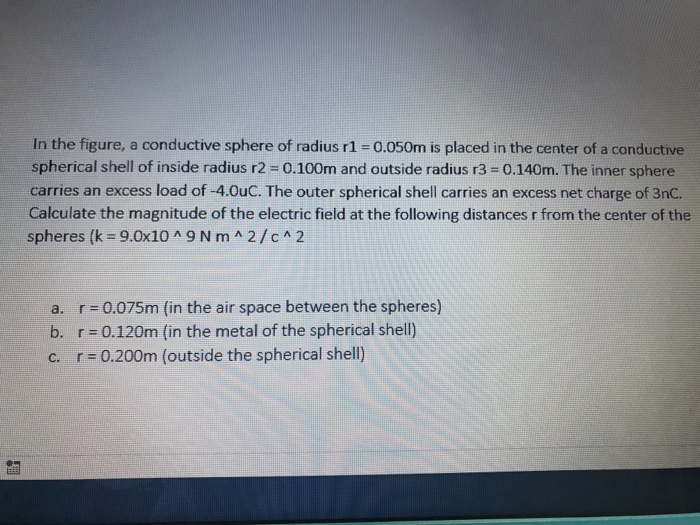 Solved In the figure, a conductive sphere of radius r1 | Chegg.com