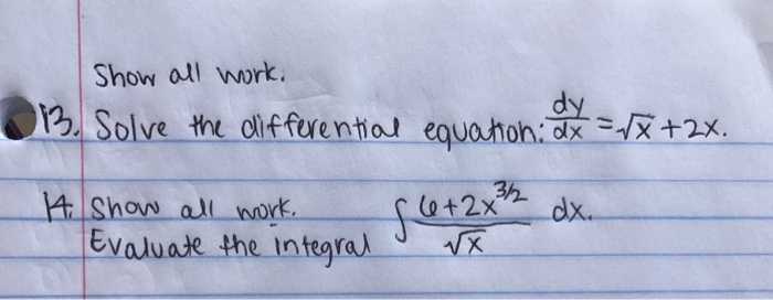 Solved Solve the differential equation: dy/dx = Squareroot | Chegg.com
