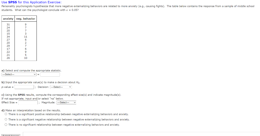 Solved Use SPSS for this Application Exercise: students. | Chegg.com