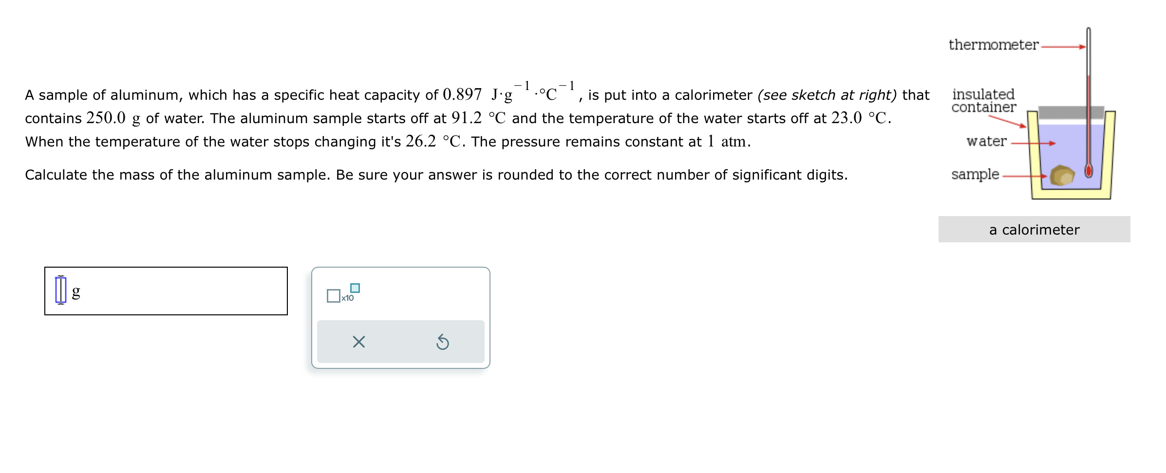 Solved A sample of aluminum, which has a specific heat | Chegg.com