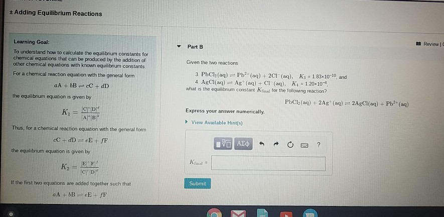 Solved Adding Equilibrium Reactions 3 of 22 Learning Goal: | Chegg.com