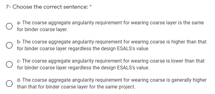 Solved 7- Choose the correct sentence: * a- The coarse | Chegg.com