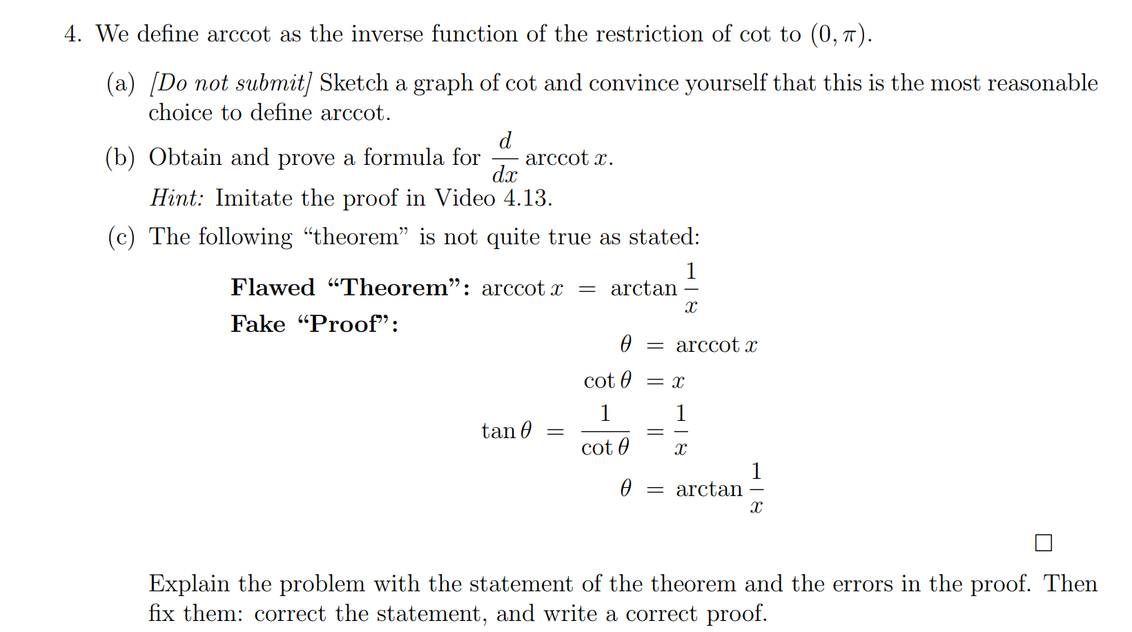 Restrictions For Cotangent Inverse