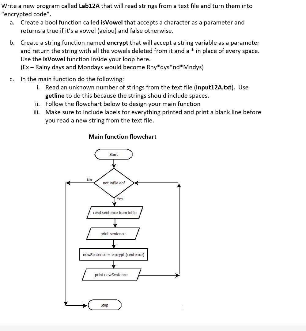 Solved Write a new program called Lab12A that will read | Chegg.com