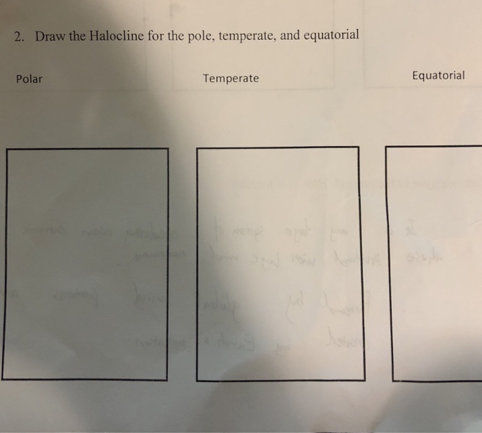 Solved 2. Draw the Halocline for the pole, temperate, and | Chegg.com