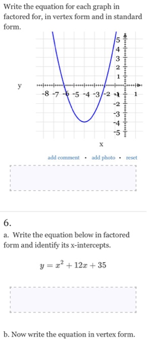 Solved Write the equation for each graph in factored for, in | Chegg.com