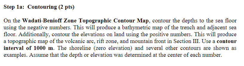 Solved Step 1a: Contouring (2 pts) On the Wadati-Benioff | Chegg.com