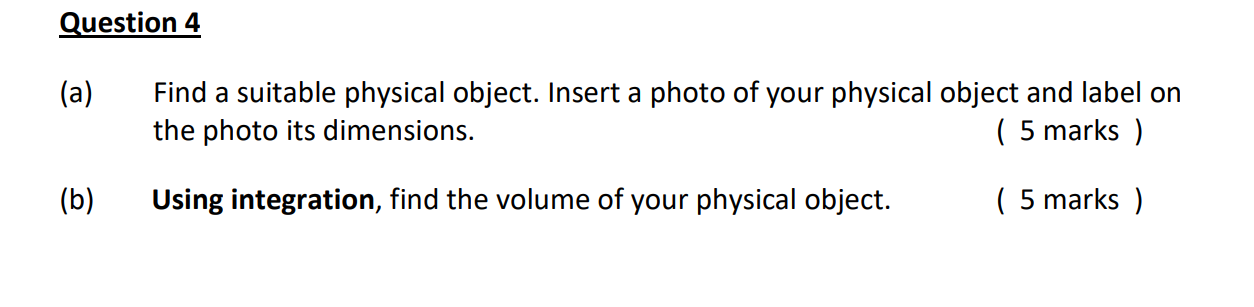 Solved (a) Find a suitable physical object. Insert a photo | Chegg.com