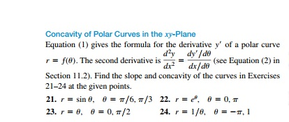 Solved Concavity of Polar Curves in the xy-Plane Equation | Chegg.com