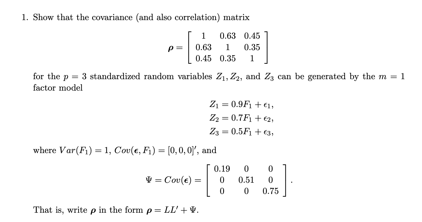 1. Show that the covariance (and also correlation) | Chegg.com