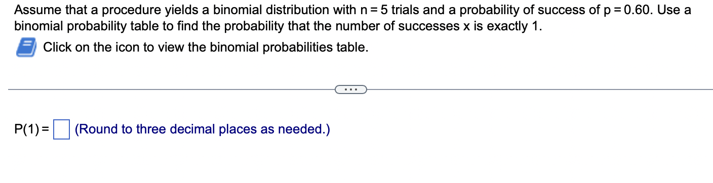 Solved Assume that a procedure yields a binomial | Chegg.com