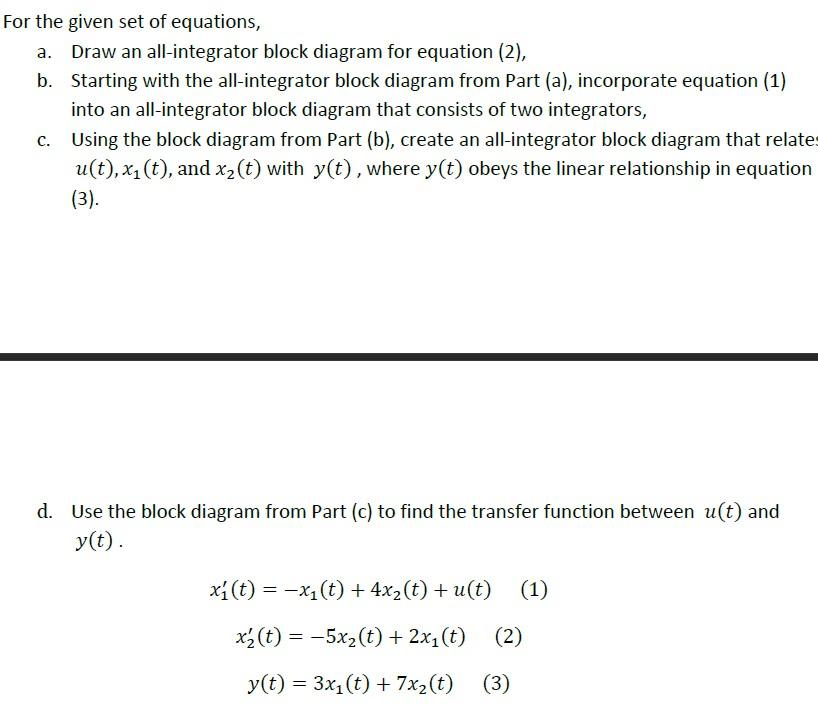 Solved Gor the given set of equations, a. Draw an | Chegg.com