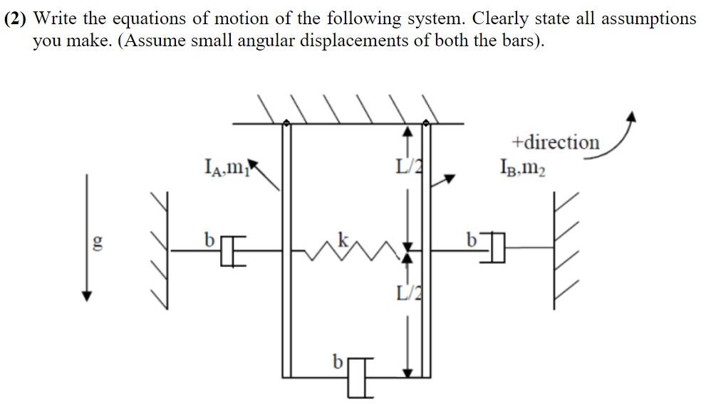 Solved (2) Write the equations of motion of the following | Chegg.com