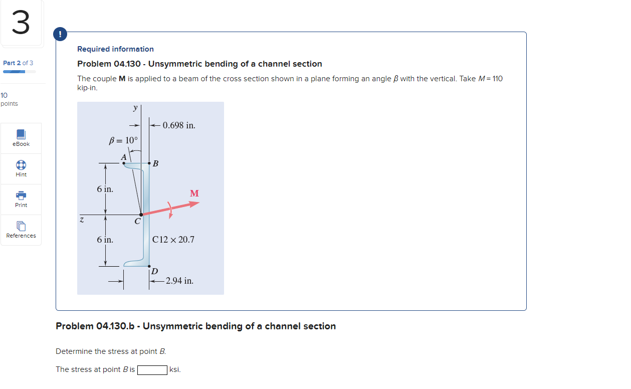 Solved Required information Problem 04.130 - Unsymmetric | Chegg.com