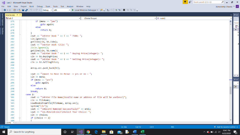 Solved Here is my C++ code which i used in Lab2, the exact | Chegg.com