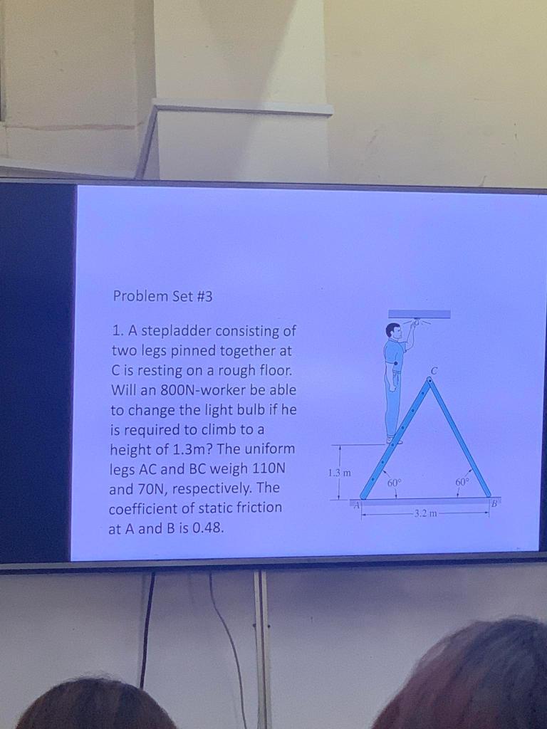 Solved Problem Set \#3 1. A stepladder consisting of two | Chegg.com