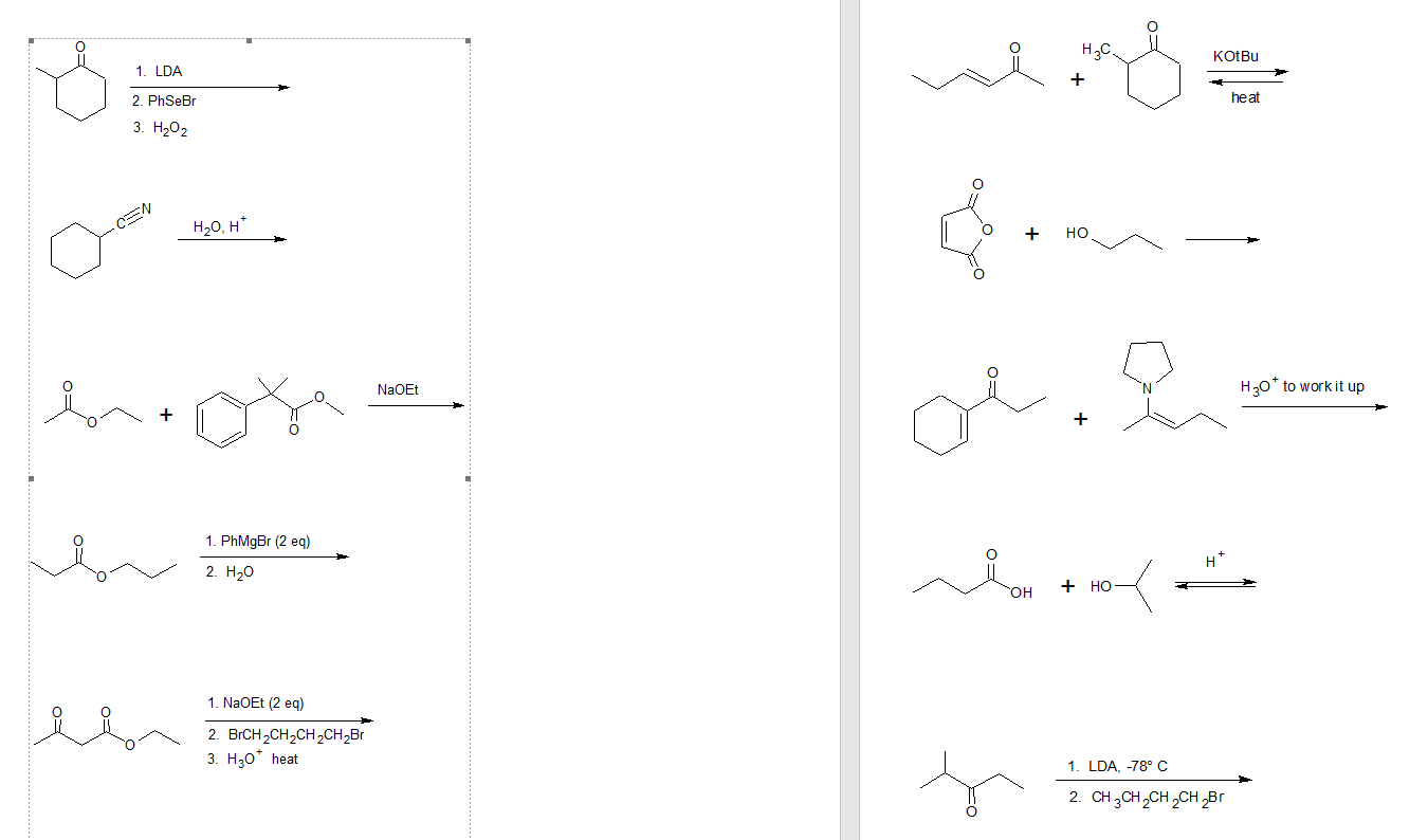 Solved H2C KOtBu 1. LDA w D + 2. PhSeBr heat 3. H202 H20, HT | Chegg.com