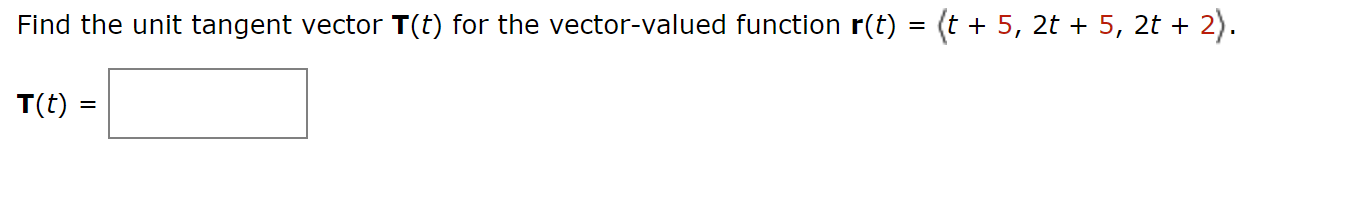 Solved Find the unit tangent vector T(t) for the | Chegg.com